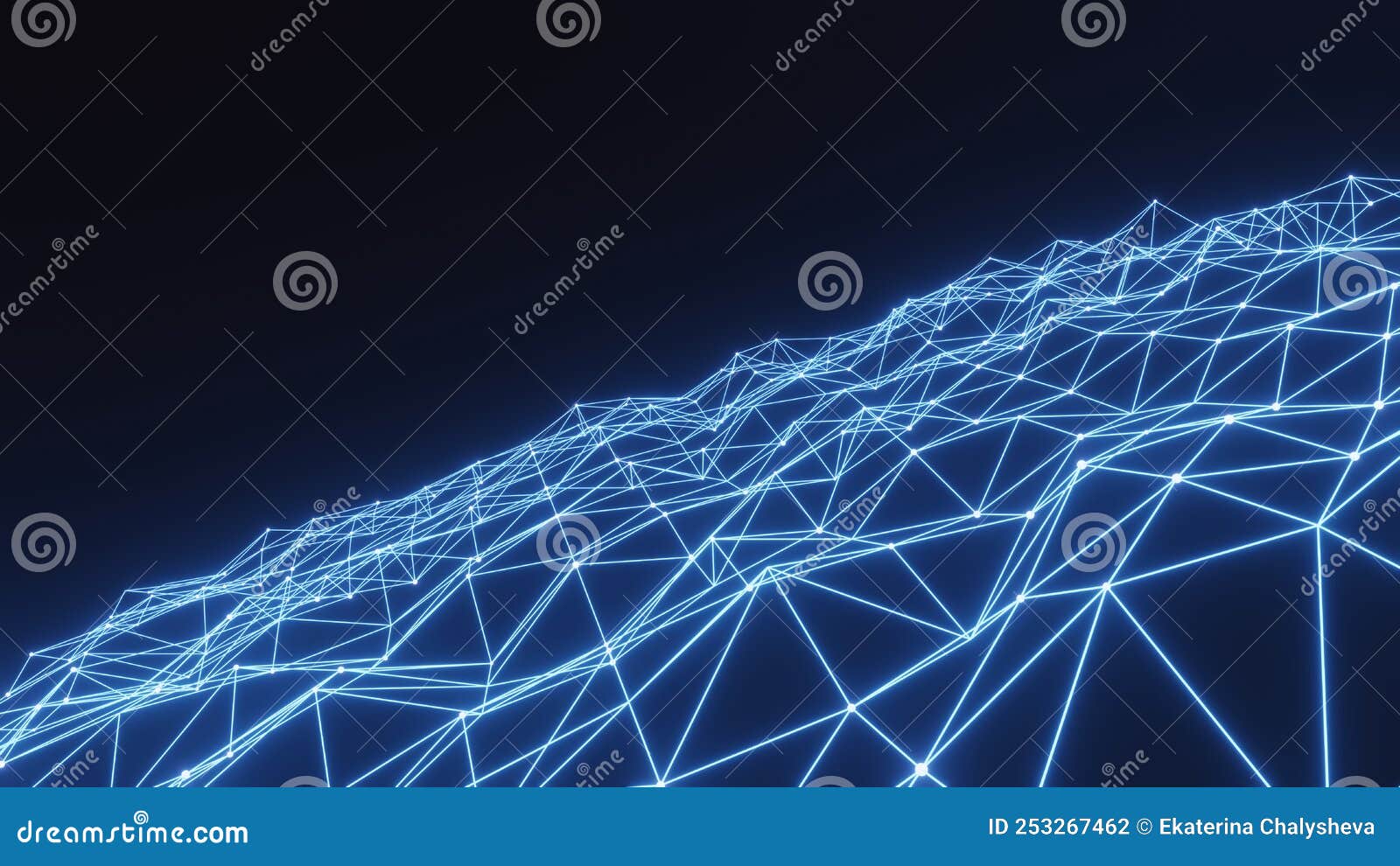 Abstract Glowing Plexus Background, 3d Render Stock Illustration ...