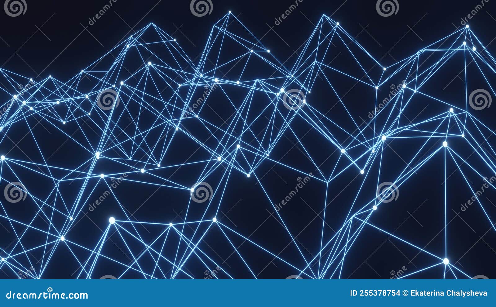 Abstract Glowing Plexus Background, 3d Render Stock Illustration ...