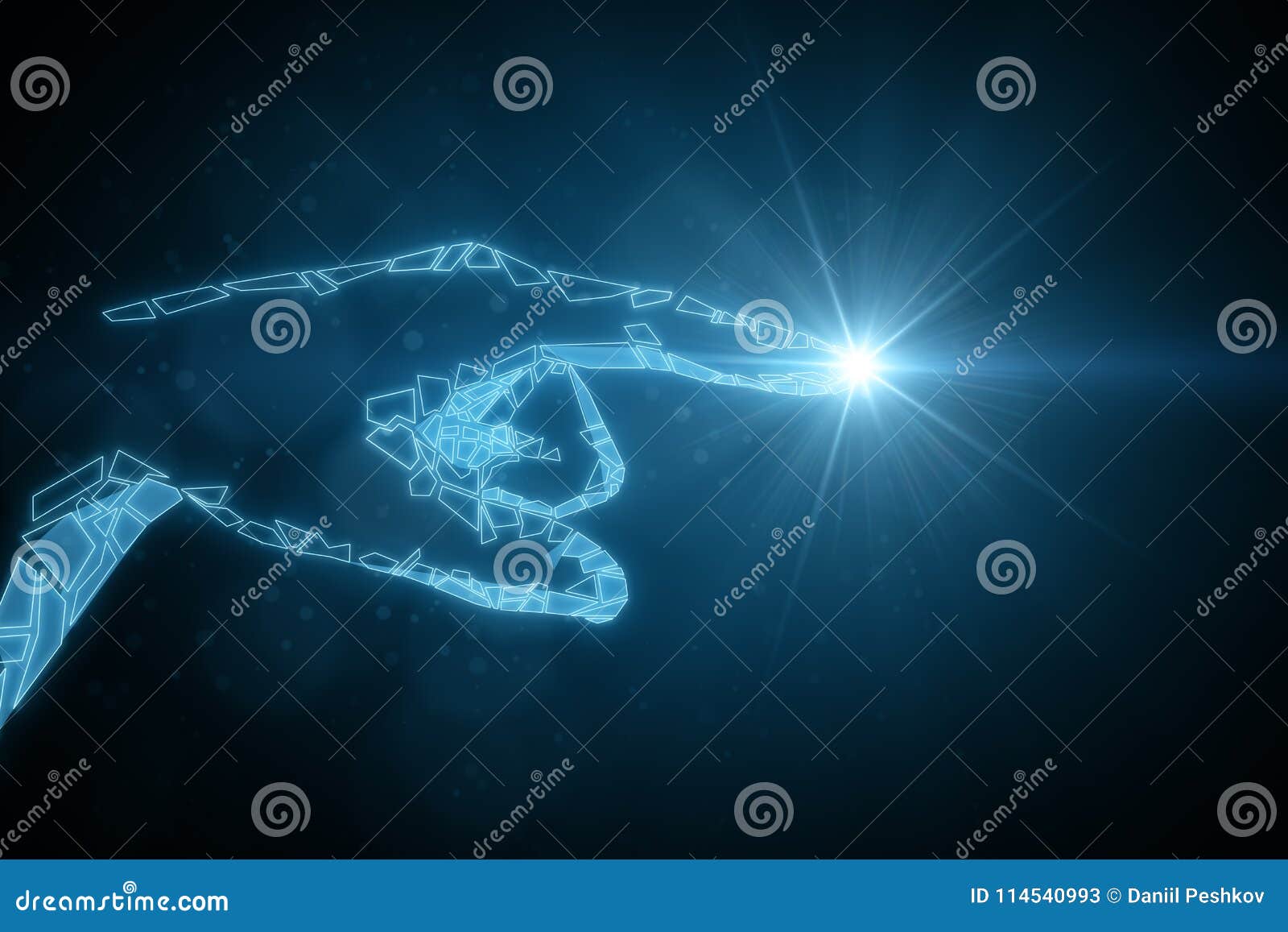 Glowing Polygonal Hand Backdrop Stock Illustration - Illustration of ...