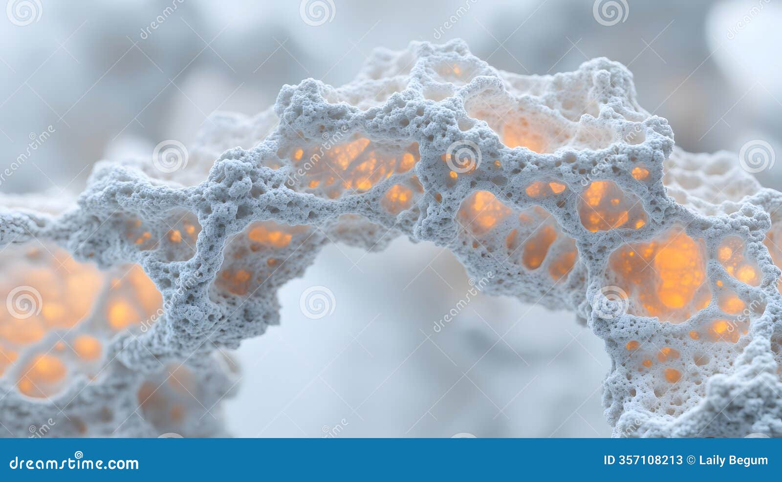 Abstract Glowing Porous Structure 3D Render Royalty Free Image Stock ...