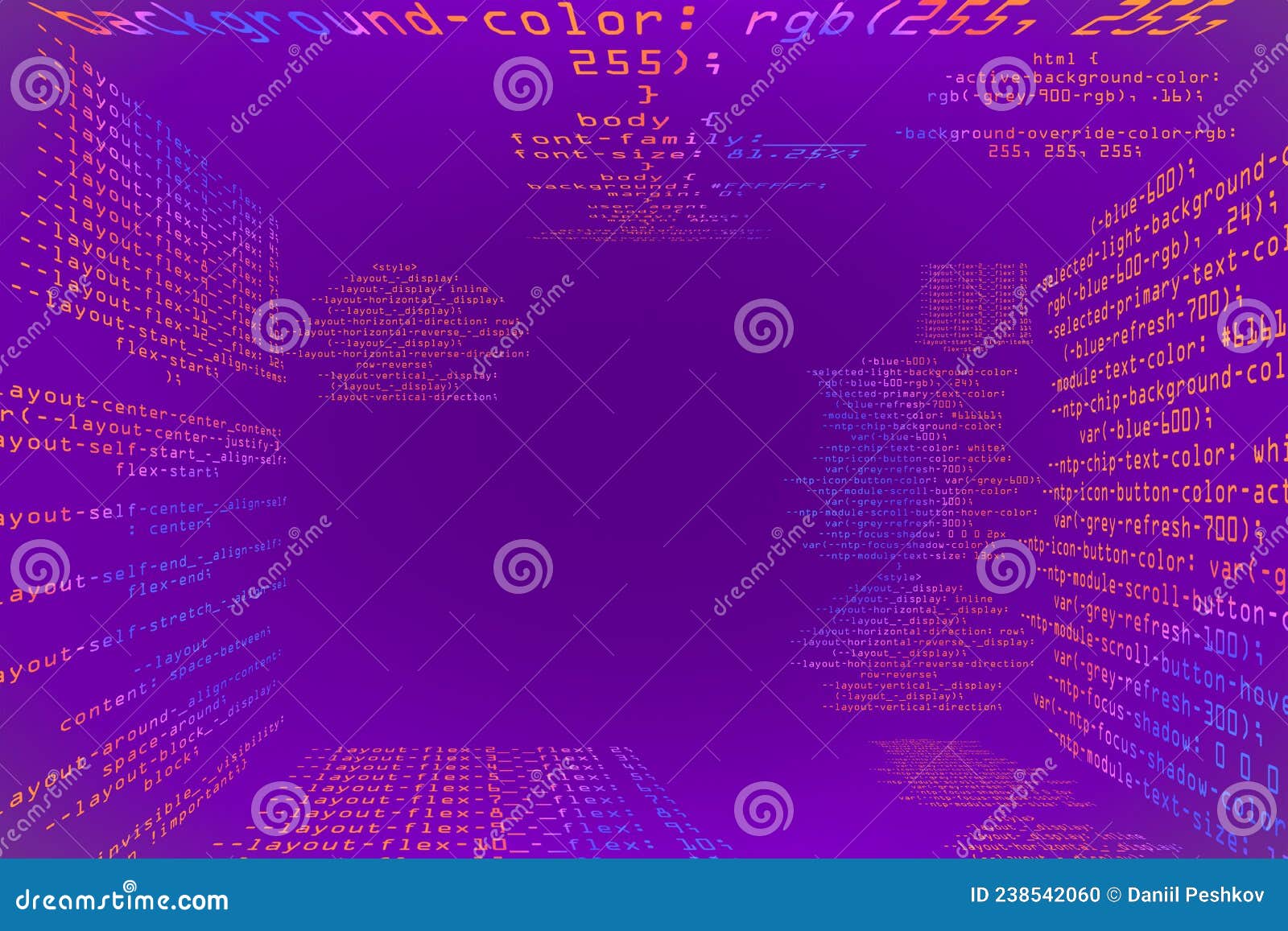 Abstract Glowing Purple Coding Programming Background With Mock Up Place Big Data And Code