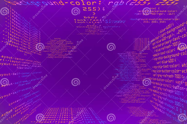 Abstract Glowing Purple Coding Programming Background with Mock Up Place. Big Data and Code ...