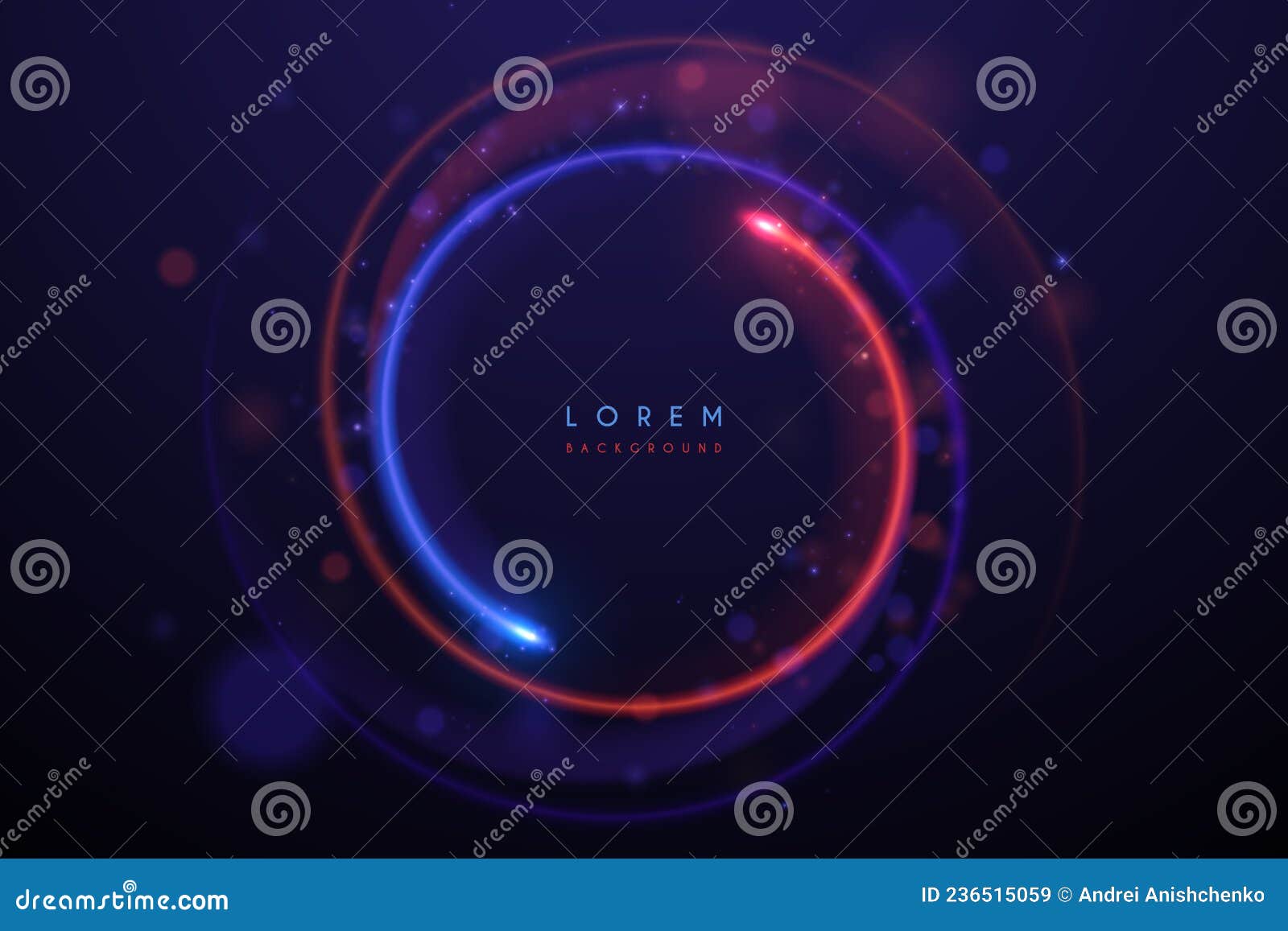 Abstract Glowing Red and Blue Circle Light Effect Stock Vector ...