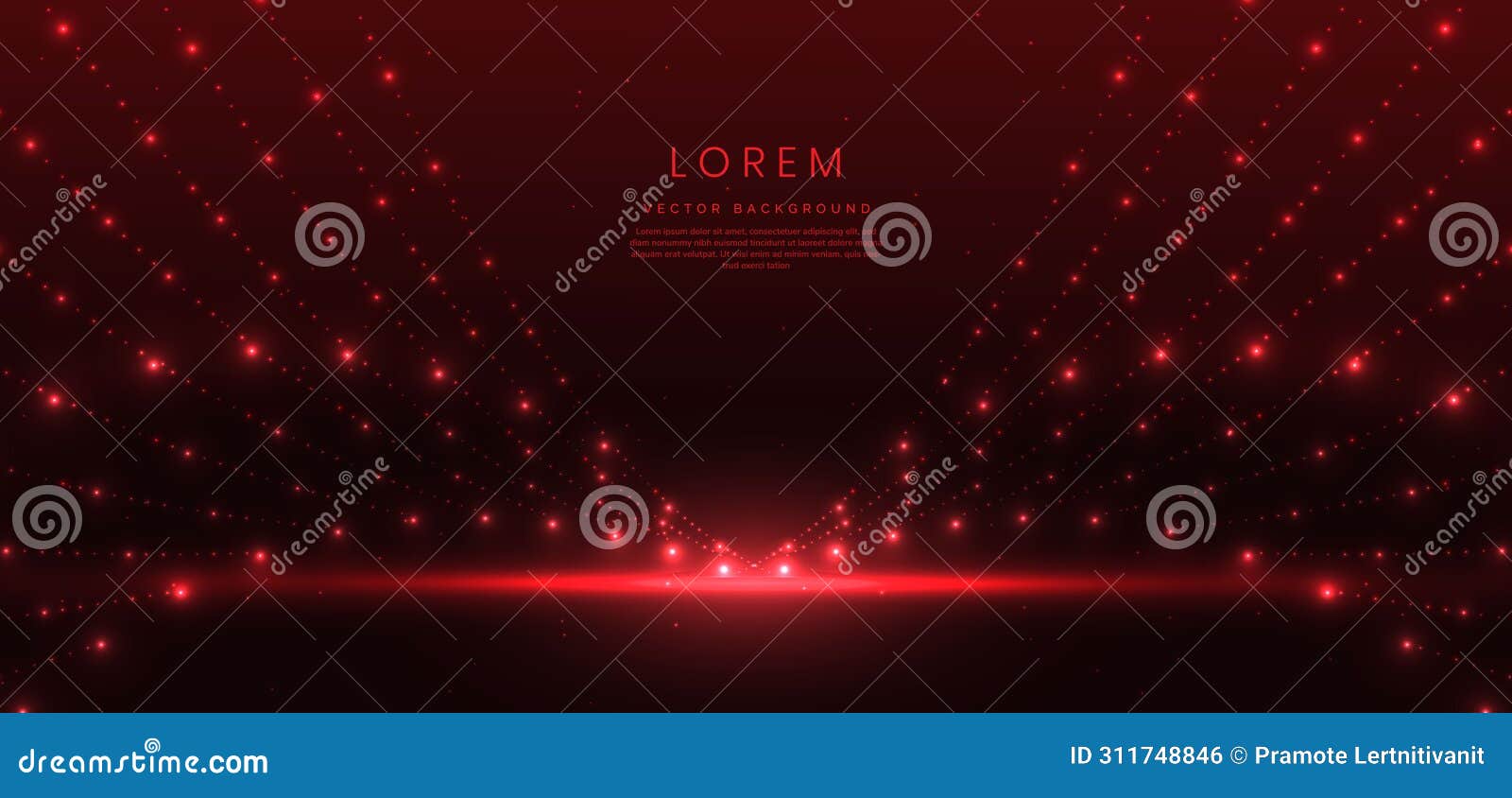 Abstract Glowing Red Dot Lighting Effect on Dark Red Background with ...