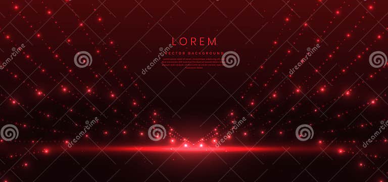 Abstract Glowing Red Dot Lighting Effect on Dark Red Background with ...