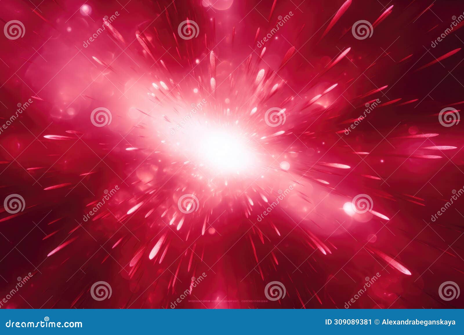 Abstract Glowing Red Effect with Sparkling Rays and White Backlight ...