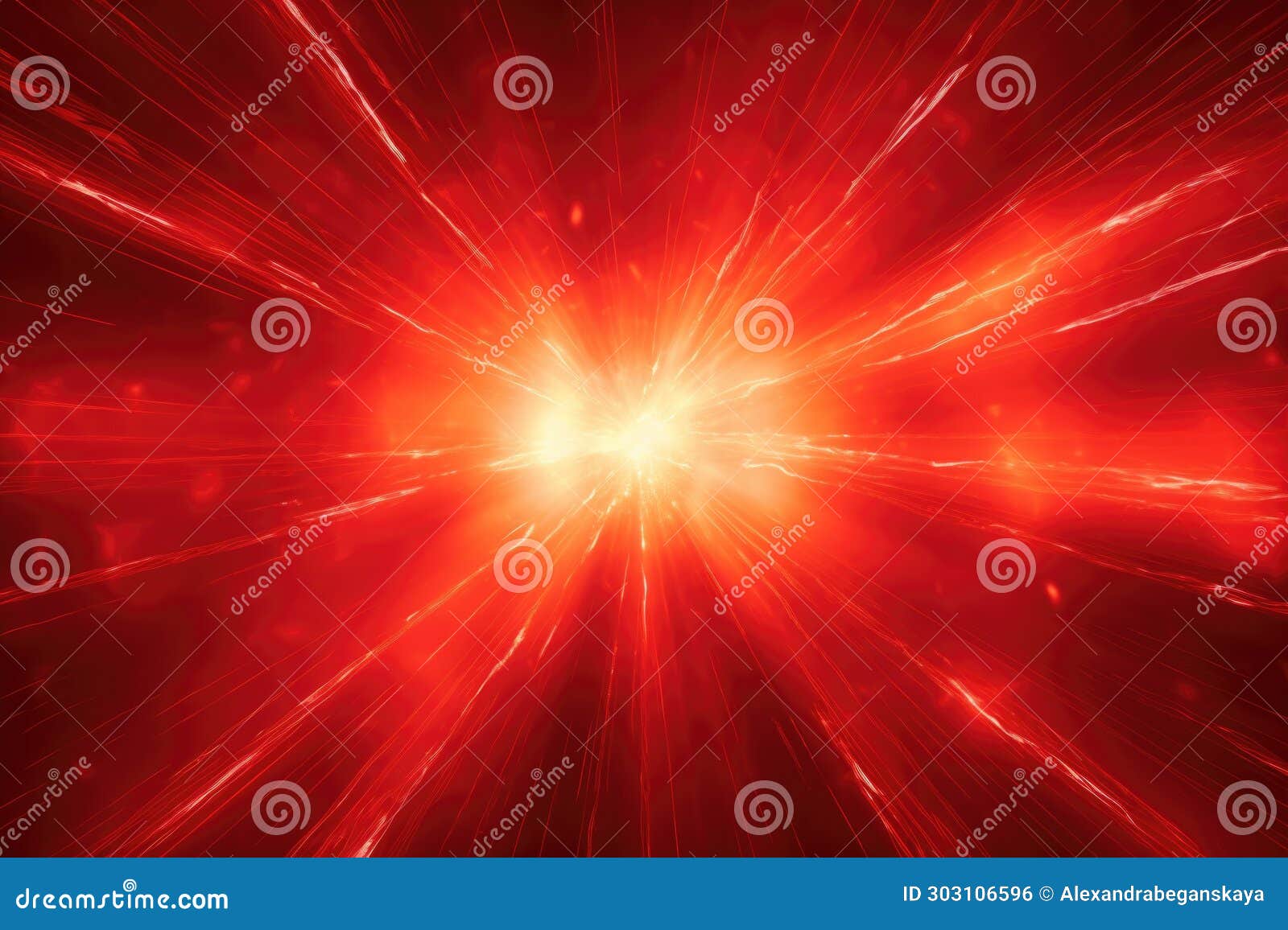 Abstract Glowing Red Effect with Sparkling Rays and White Backlight ...