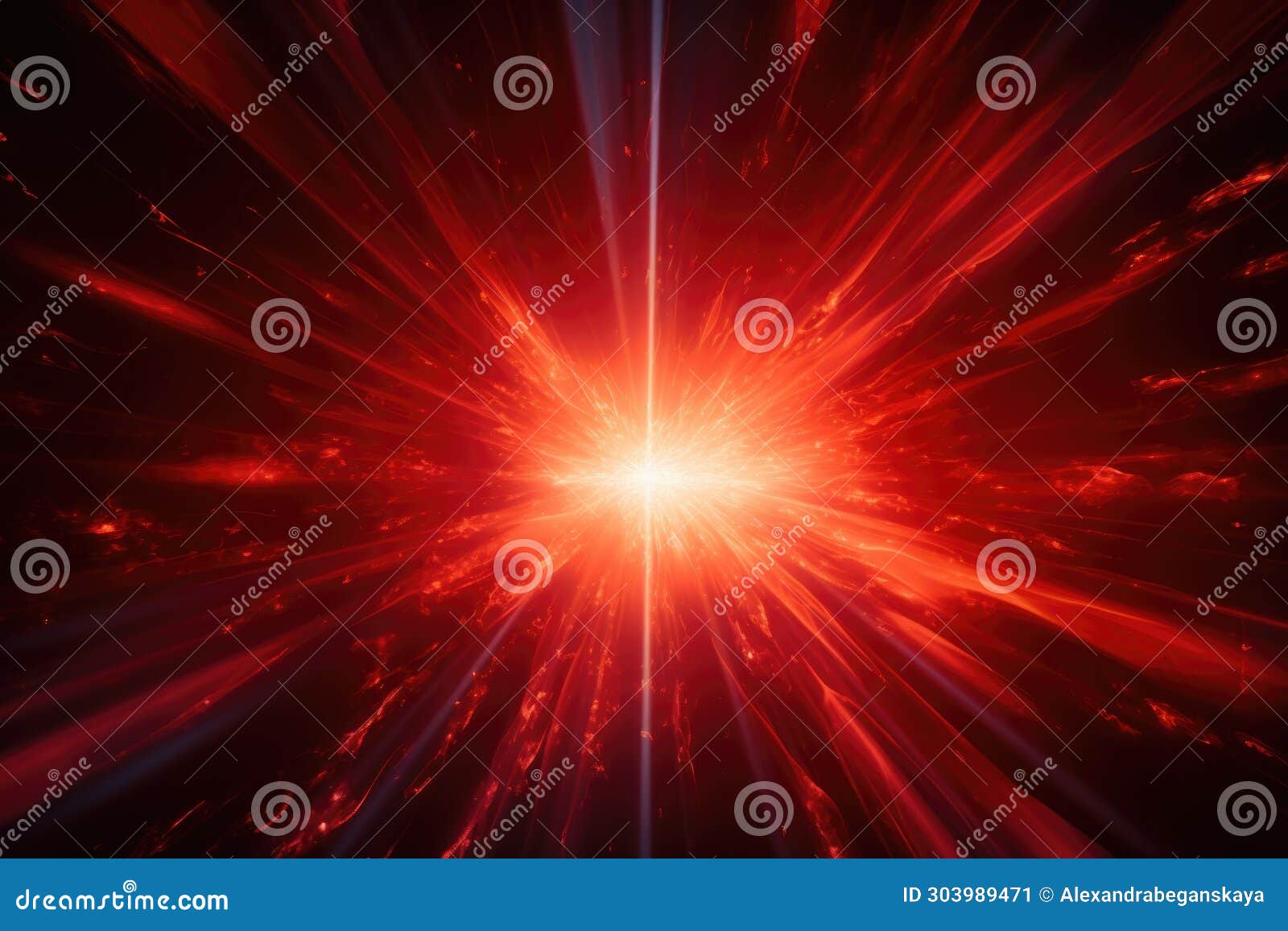 Abstract Glowing Red Effect with Sparkling Rays and White Backlight ...