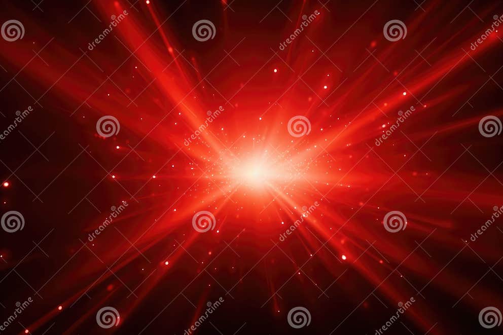Abstract Glowing Red Light Effect with Sparkling Rays Stock ...