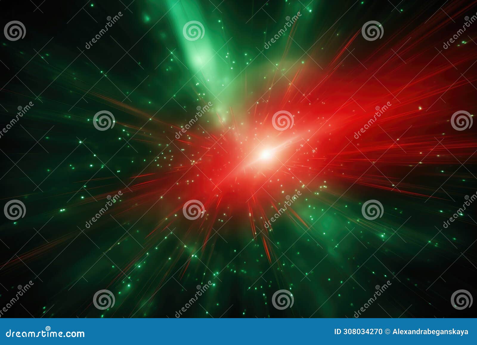Abstract Glowing Red Light Effect with Sparkling Rays Blue Backlight ...