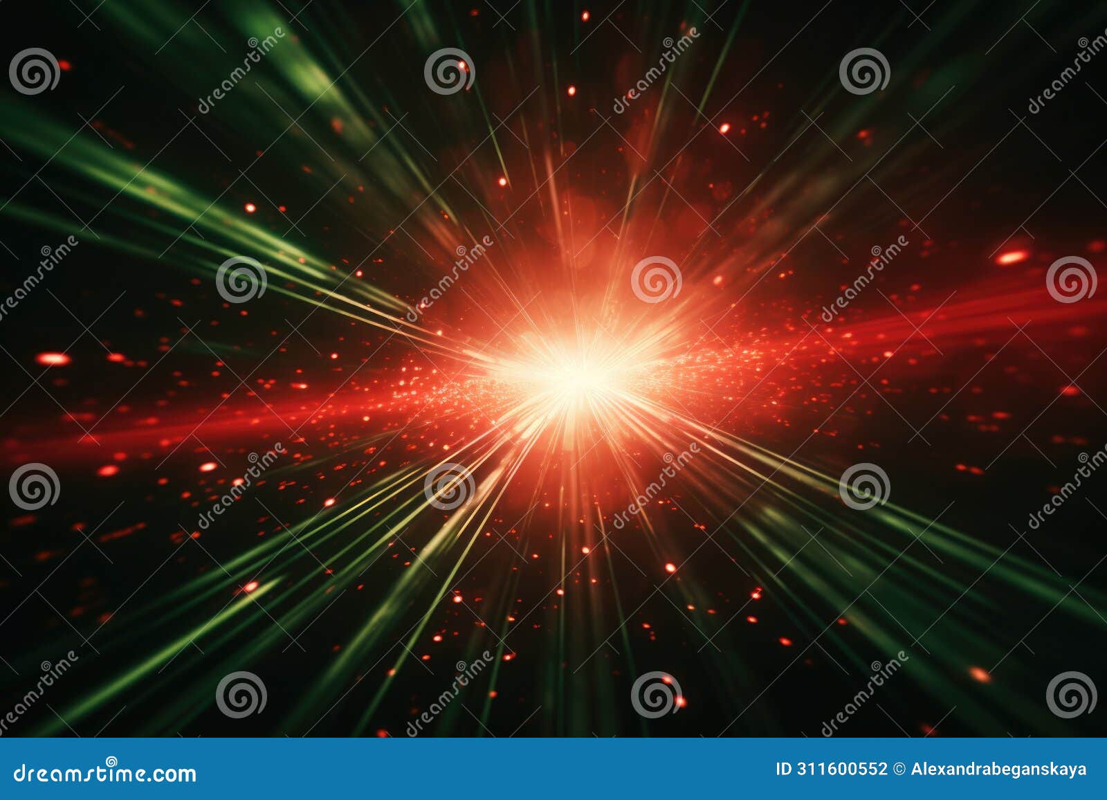 Abstract Glowing Red Light Effect with Sparkling Rays Blue Backlight ...