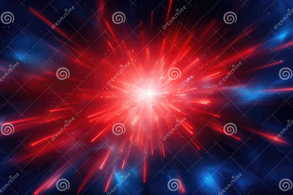 Abstract Glowing Red Light Effect with Sparkling Rays Green Backlight ...