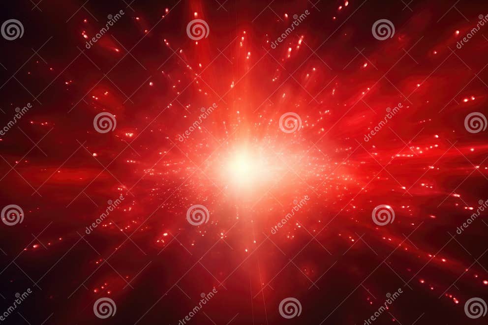 Abstract Glowing Red Light Effect with Sparkling Rays Stock ...
