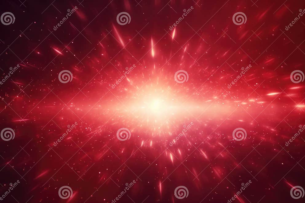 Abstract Glowing Red Light Effect with Sparkling Rays Stock ...
