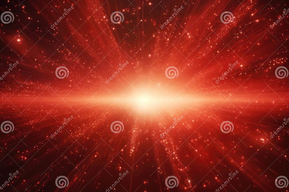 Abstract Glowing Red Light Effect with Sparkling Rays Stock ...