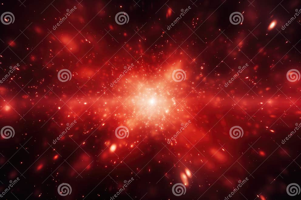 Abstract Glowing Red Light Effect with Sparkling Rays Stock ...