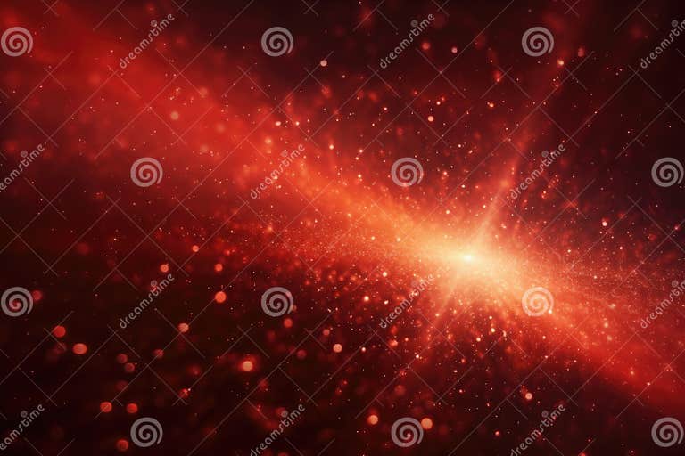 Abstract Glowing Red Light Effect with Sparkling Rays Stock ...