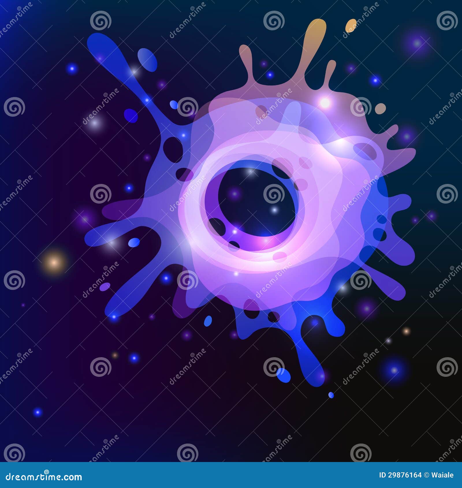 Abstract Glowing Shapes on a Dark Background Stock Vector ...