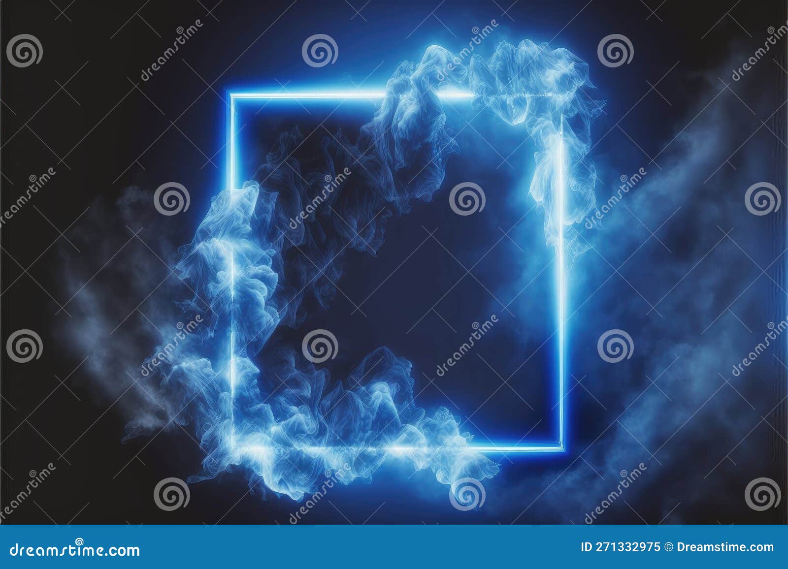 Abstract of Glowing Smoke Square Frame Illuminated with Neon Light on ...