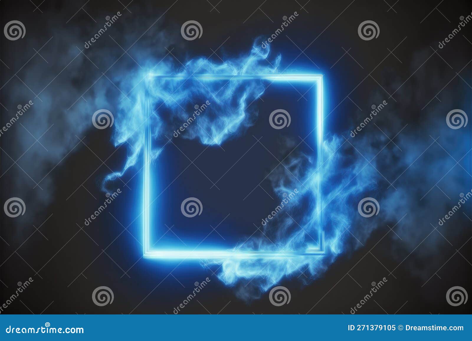 Abstract of Glowing Smoke Square Frame Illuminated with Neon Light on ...
