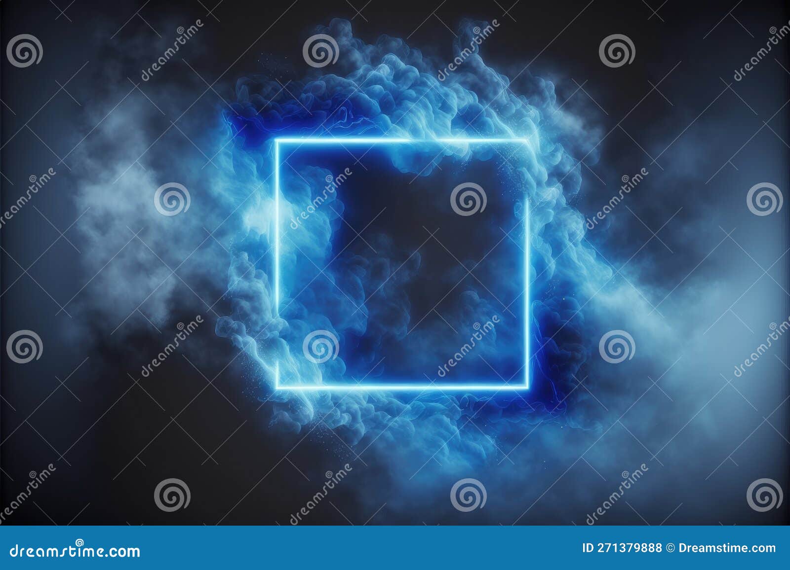 Abstract of Glowing Smoke Square Frame Illuminated with Neon Light on ...