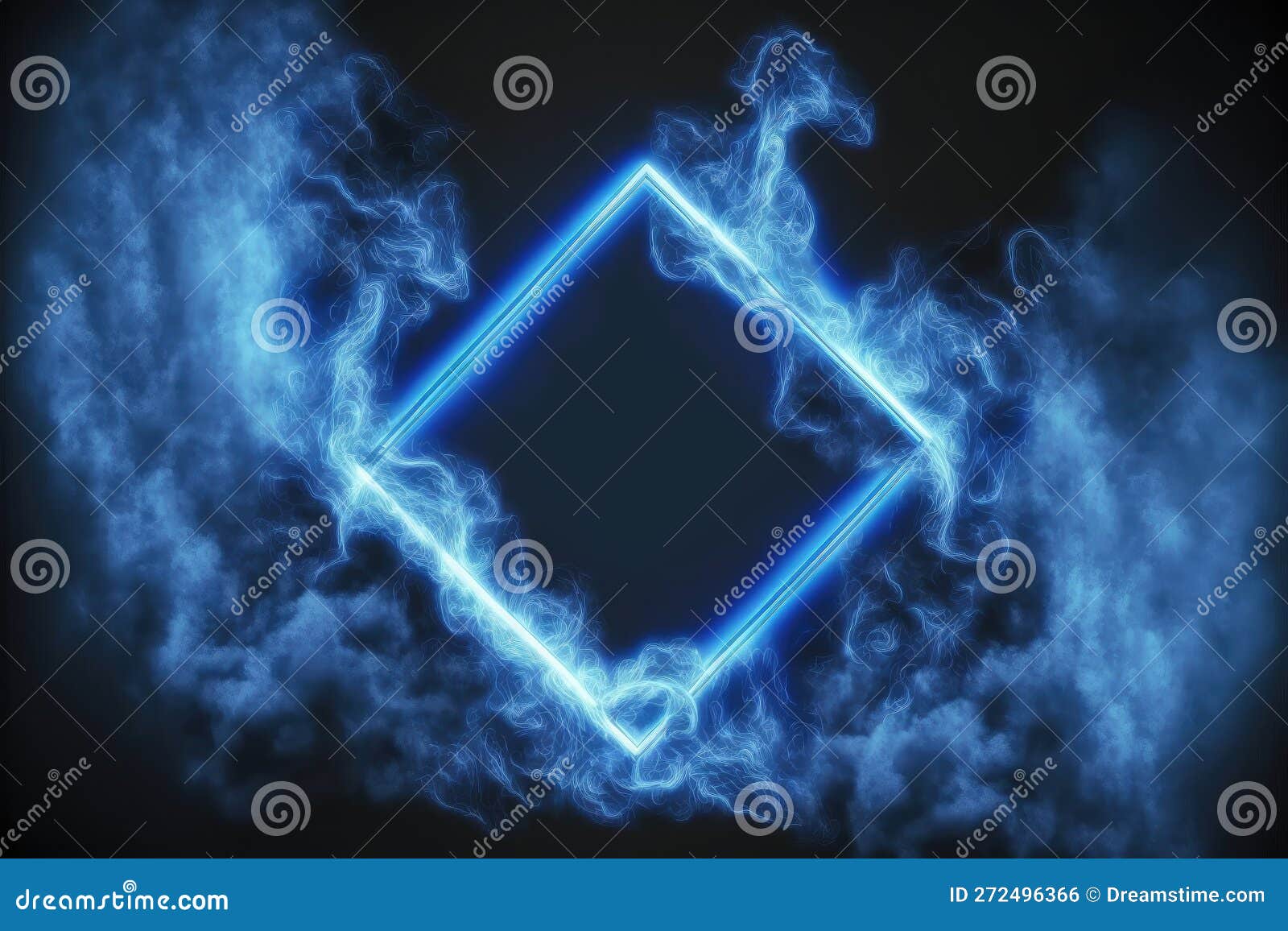 Abstract of Glowing Smoke Square Frame Illuminated with Neon Light on ...
