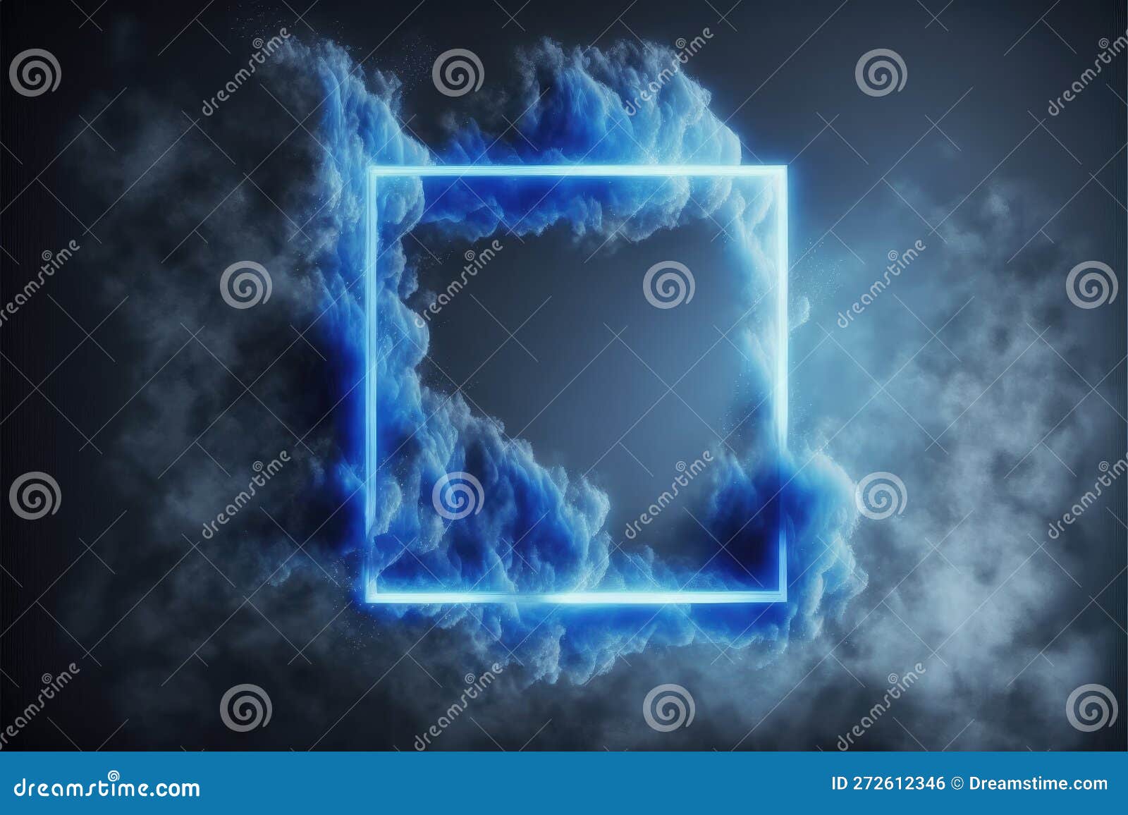 Abstract of Glowing Smoke Square Frame Illuminated with Neon Light on ...