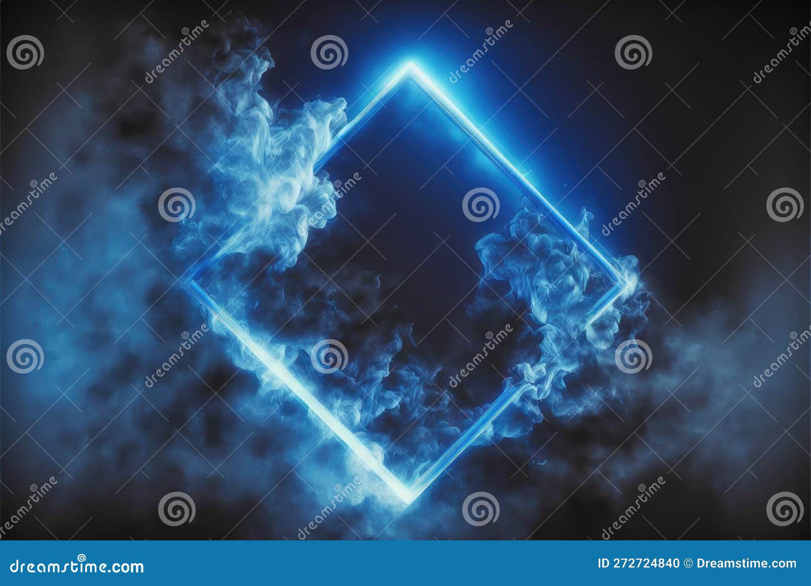 Abstract of Glowing Smoke Square Frame Illuminated with Neon Light on ...