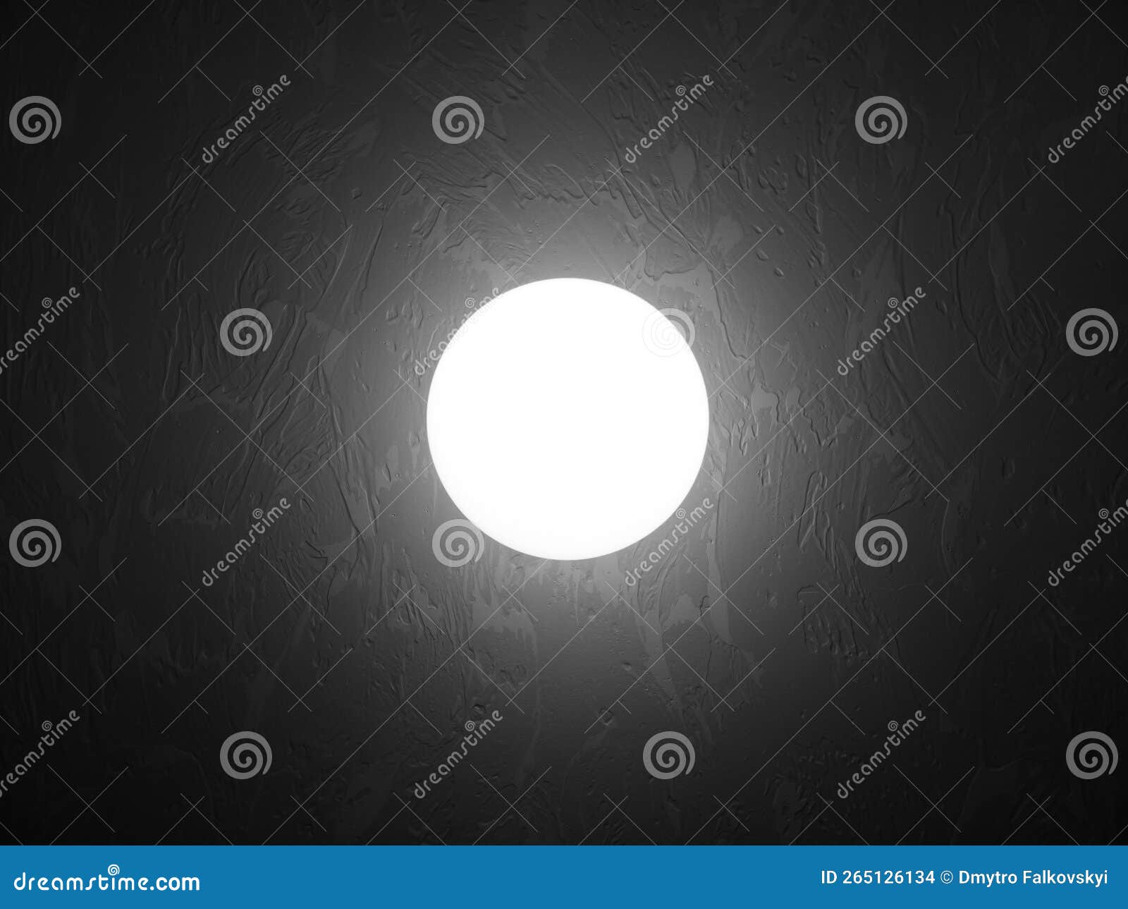 Abstract Glowing Sphere on the Wall in a Dark Room Stock Photo - Image ...