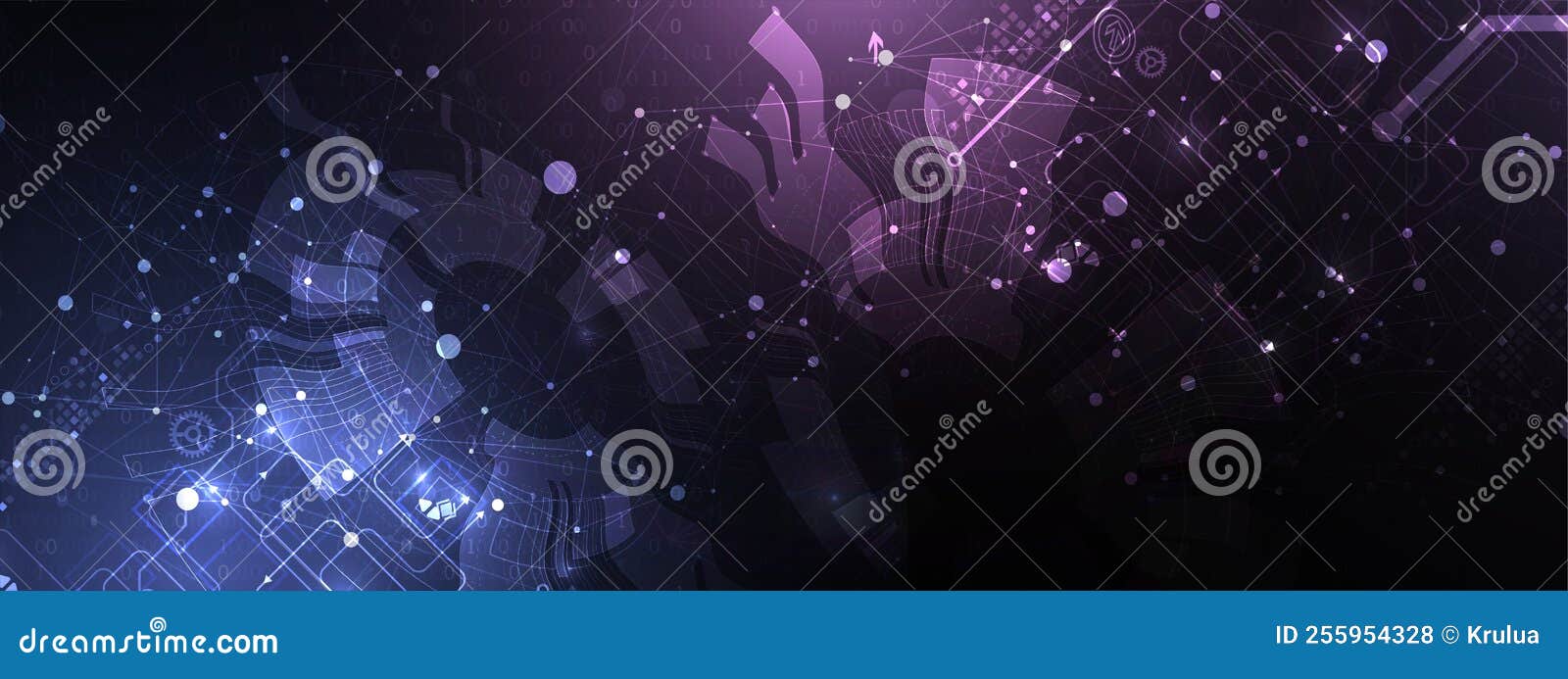 Abstract Glowing Technology Background. Communication Concept. Template ...