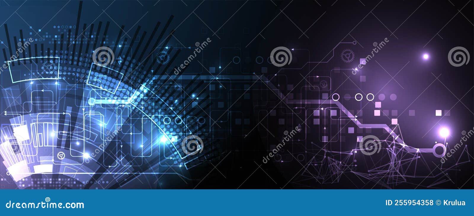 Abstract Glowing Technology Background. Communication Concept. Template ...