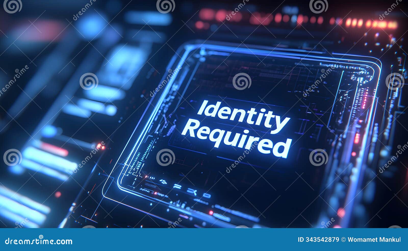 Abstract Glowing Text Box Asking for Identity Stock Illustration ...