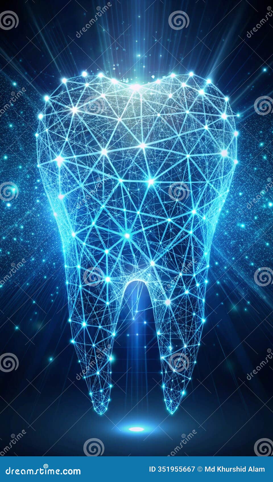 Tooth Made Of Lines, Tooth In Blue, Dentistry Logo, Tooth And Dental ...