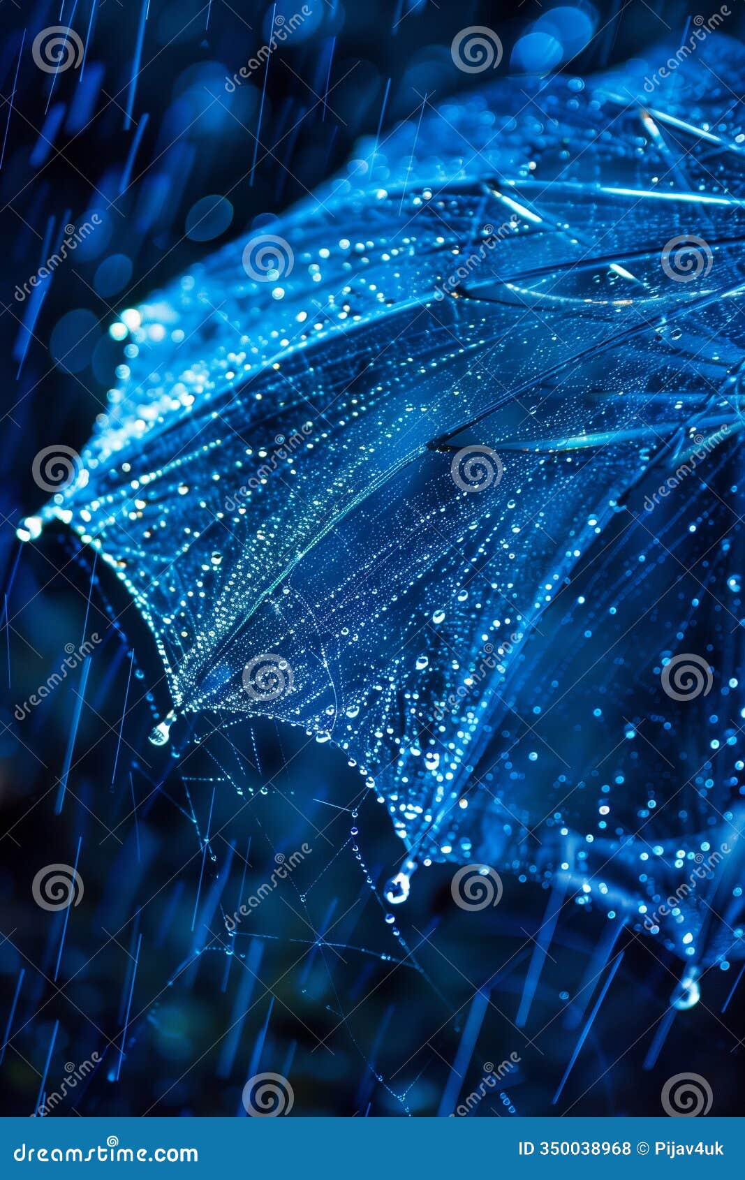 Abstract Glowing Umbrella Representing Digital Safety Net on Blue ...
