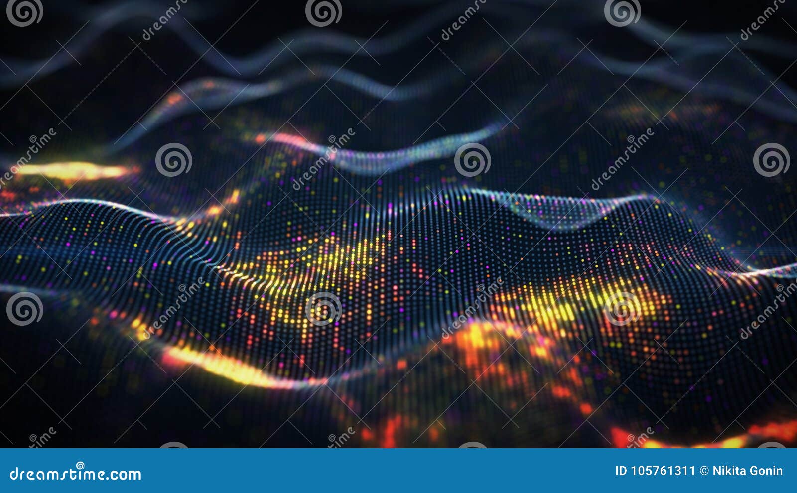 Abstract Glowing Virtual Neural Network Stock Illustration ...
