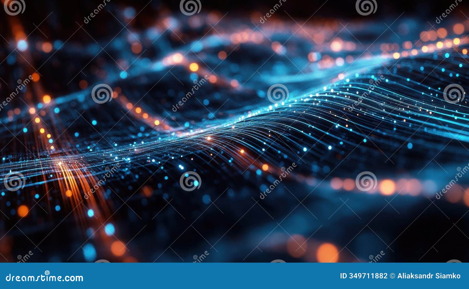 Quantum Innovation Digital Concept. Technology Abstract Flowing Wave ...