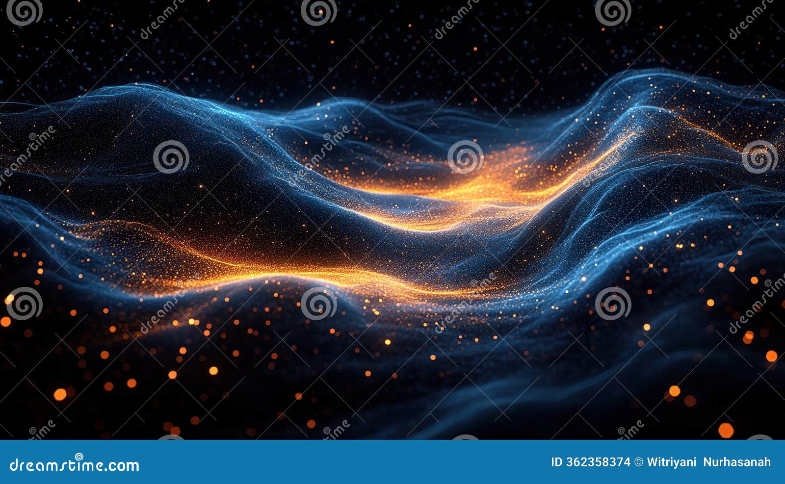 Abstract Glowing Waves, Digital Art, Dark Background, Website Header ...