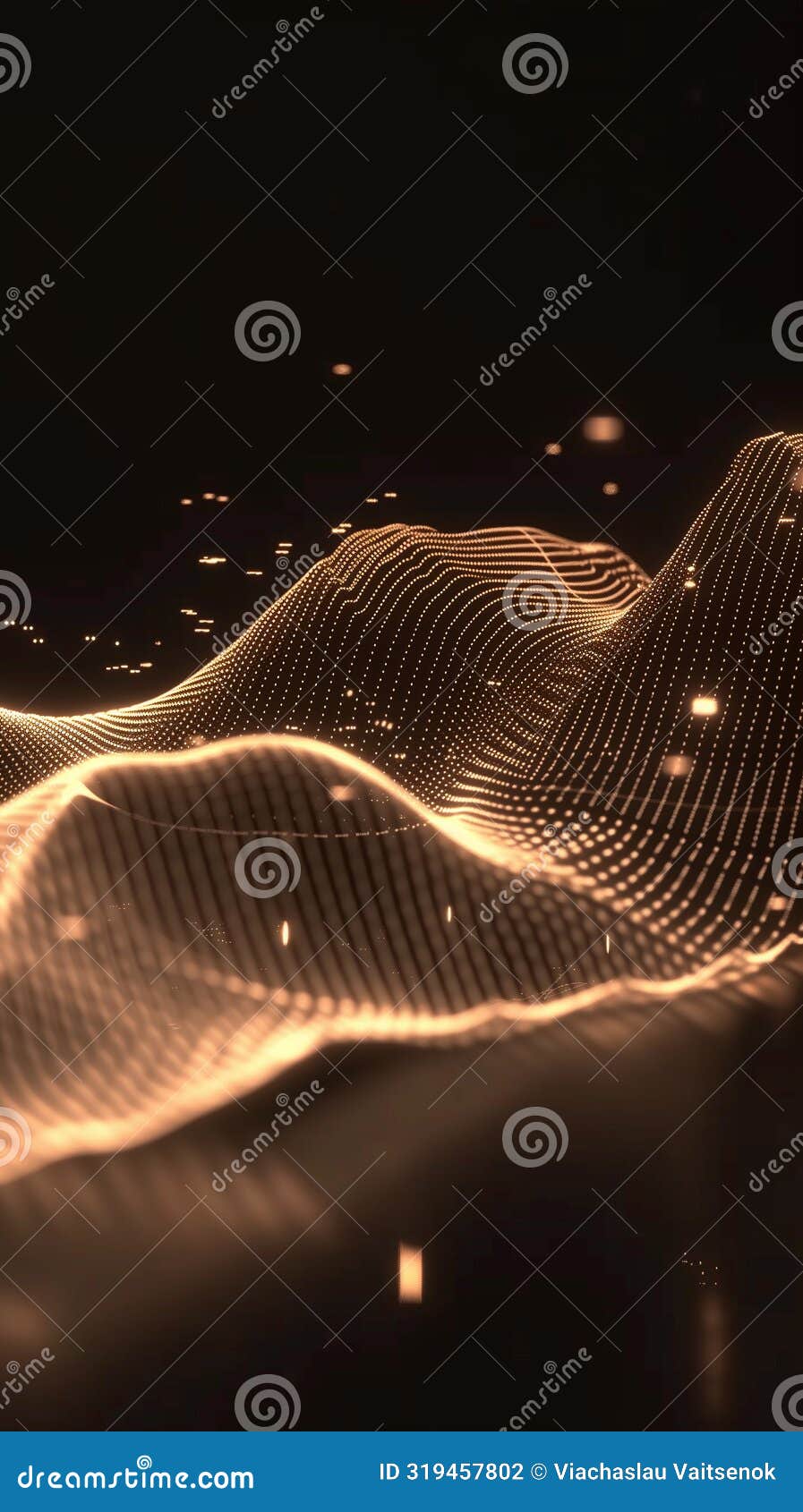 Abstract Glowing Wavy Surface Wallpaper Stock Illustration ...