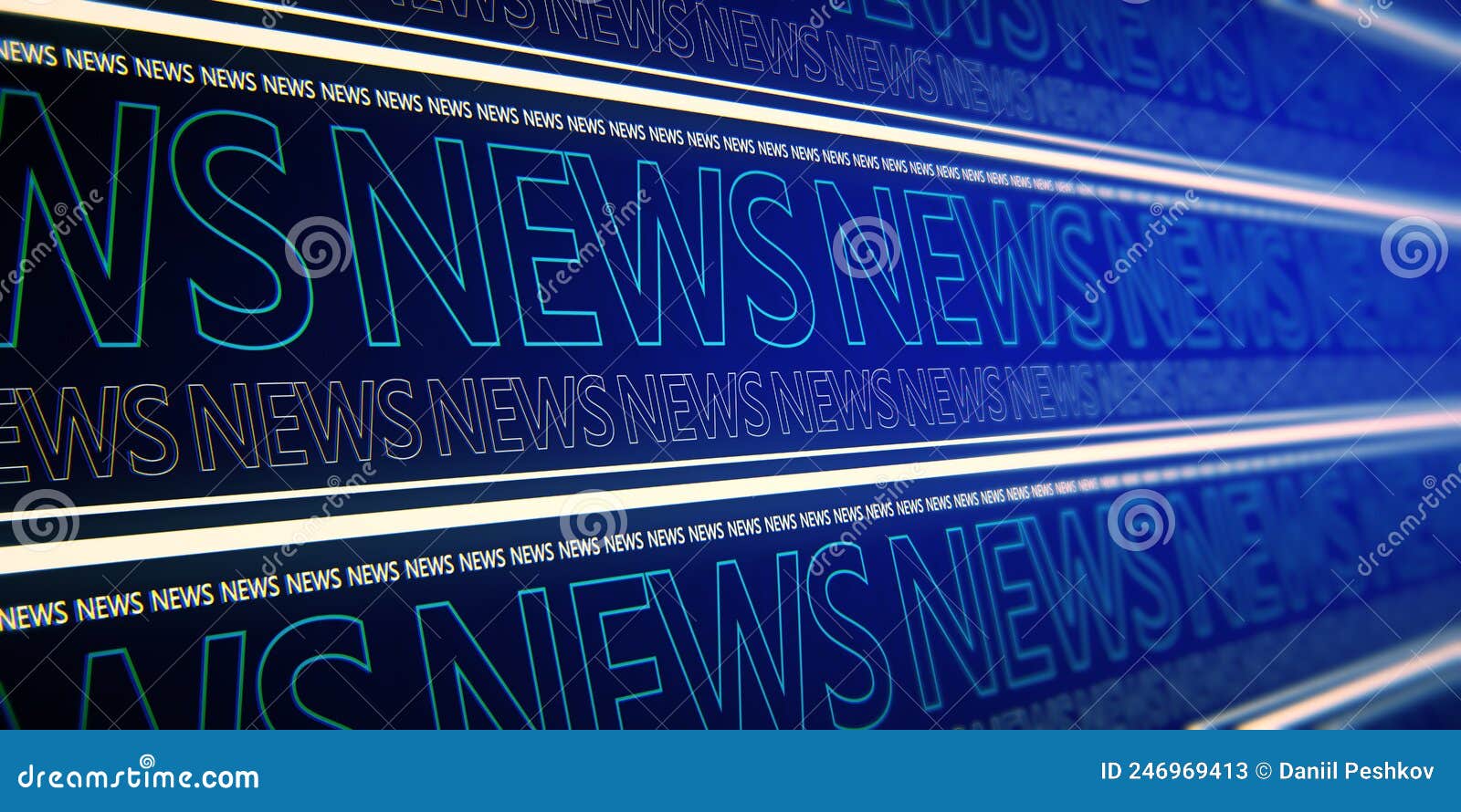 Abstract Glowing Wide Breaking News Pattern Background. Headline ...