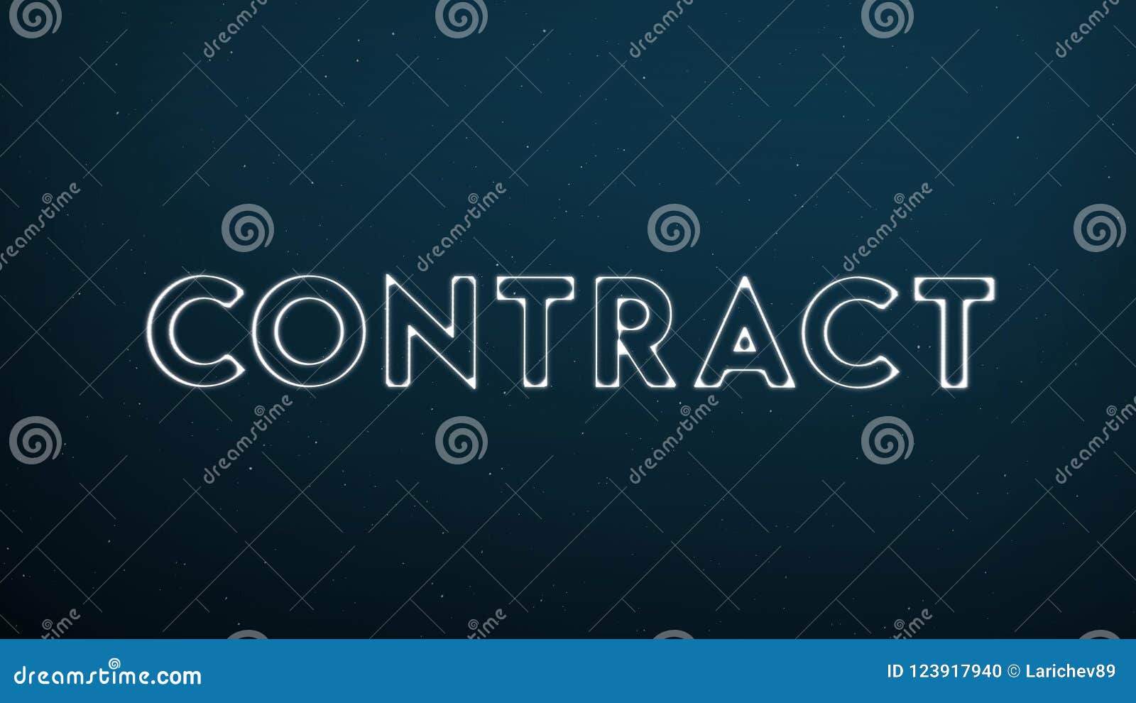 Abstract Glowing Word CONTRACT on Dark Blue Digital Background Stock ...