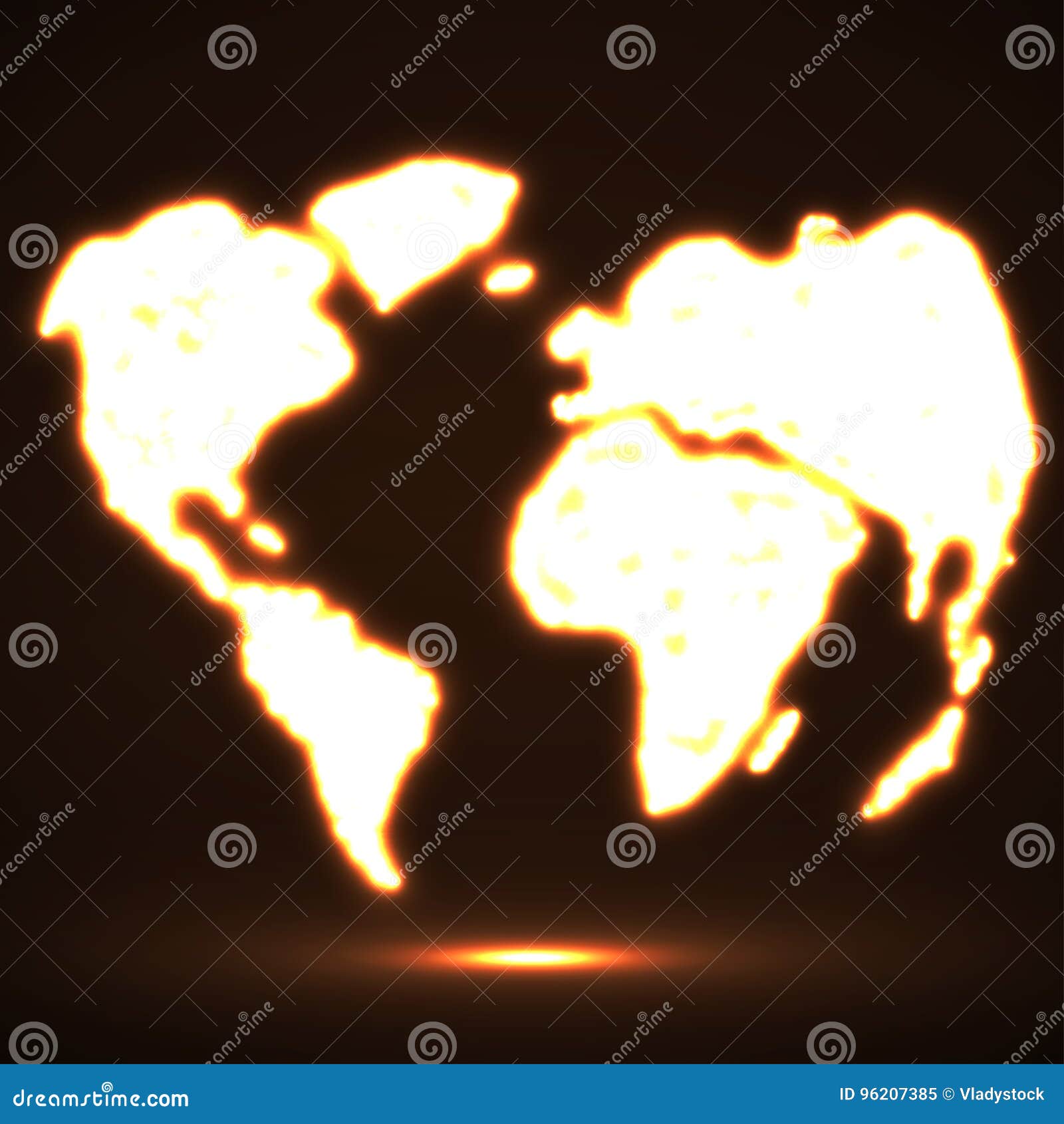 Abstract glowing world map stock vector. Illustration of concept - 96207385