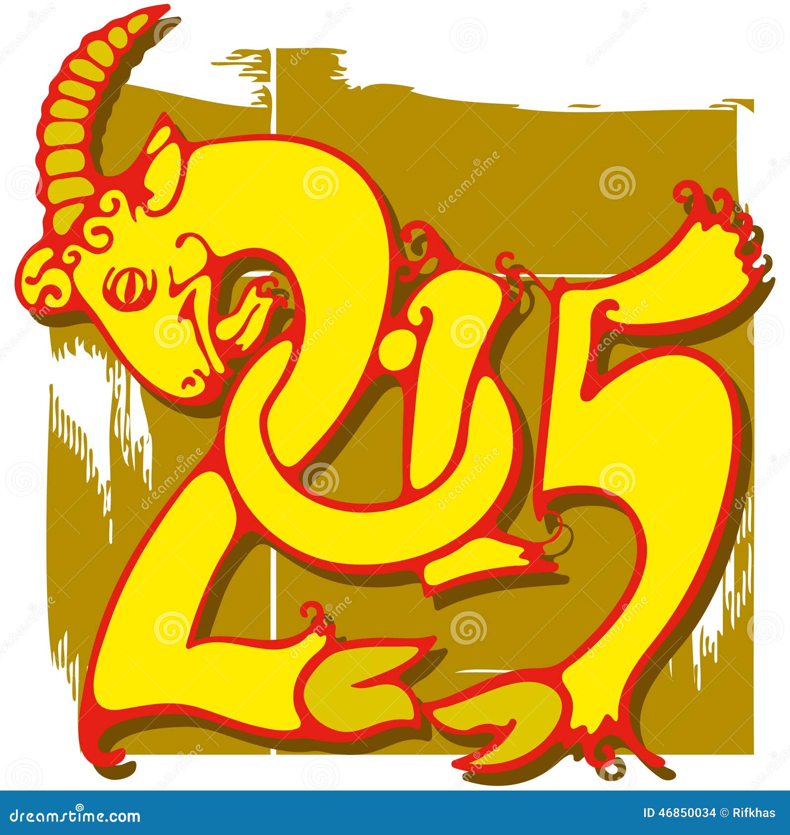 Abstract goat. stock vector. Illustration of chinese - 46850034