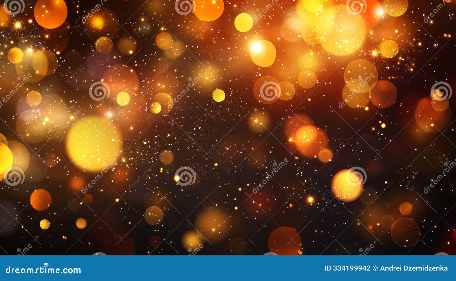 Abstract Gold Background with Backlit Dust Particles and Lens Flares ...