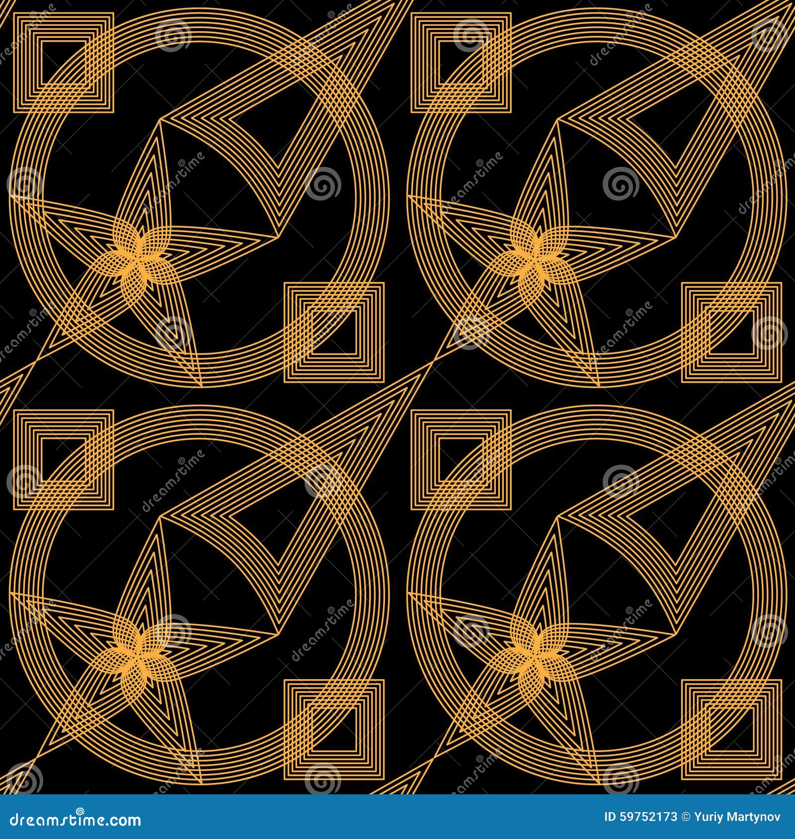 Abstract Gold and Black Seamless Pattern Stock Vector - Illustration of ...