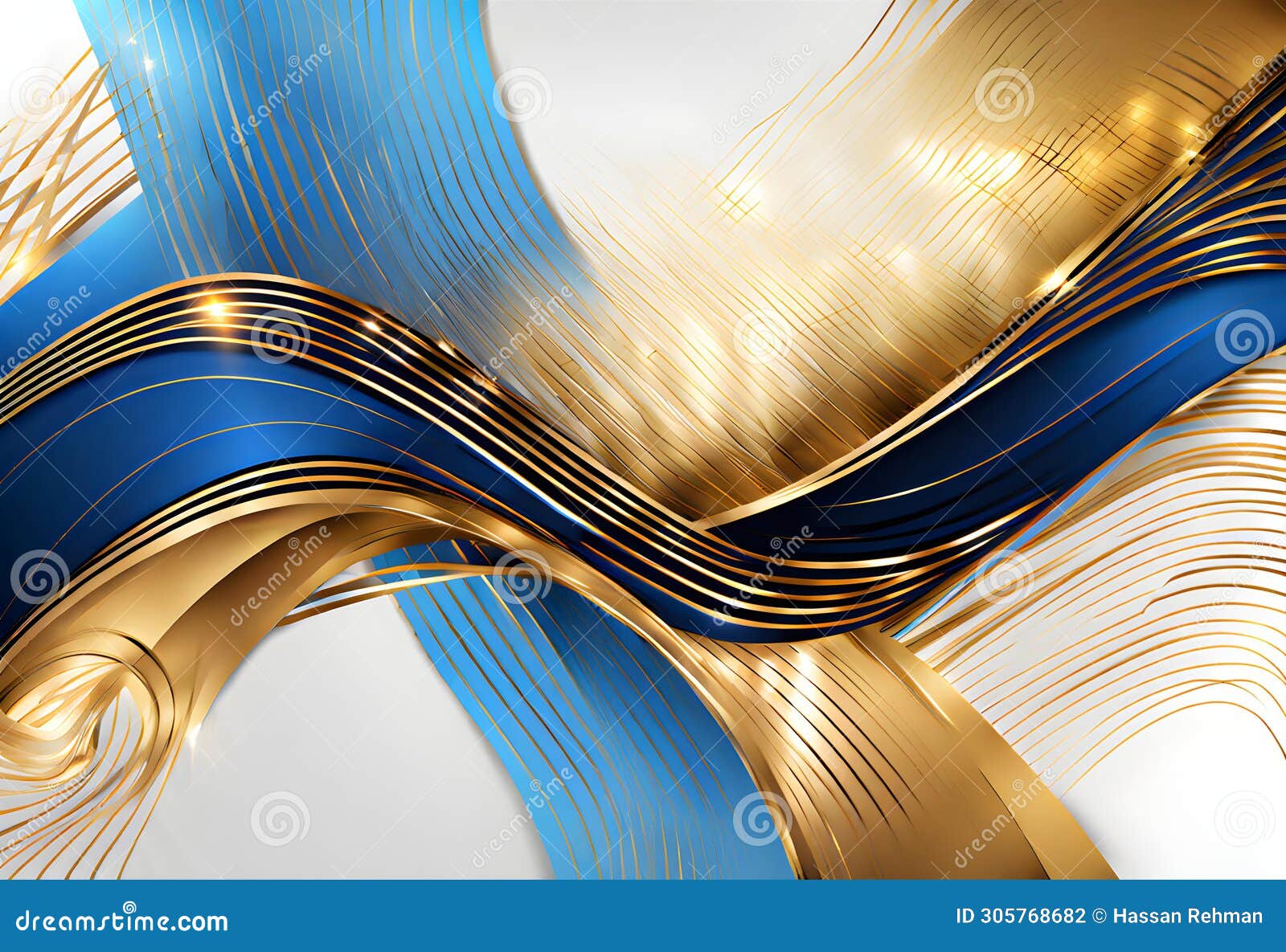 Abstract Gold and Blue Lines Background Stock Photo - Image of vector ...