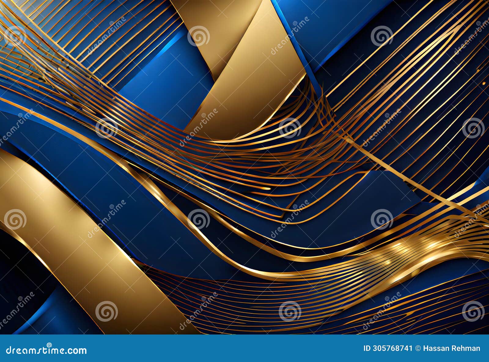 Abstract Gold and Blue Lines Background Stock Image - Image of abstract ...