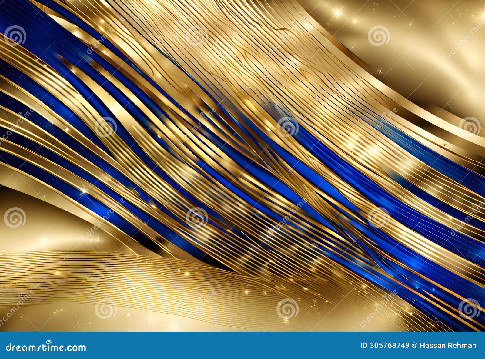 Abstract Gold and Blue Lines Background Stock Illustration ...