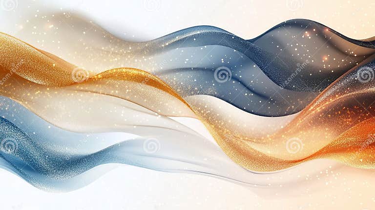Abstract Gold Blue Wave Flow, Sparkle Background, Website Header Stock ...
