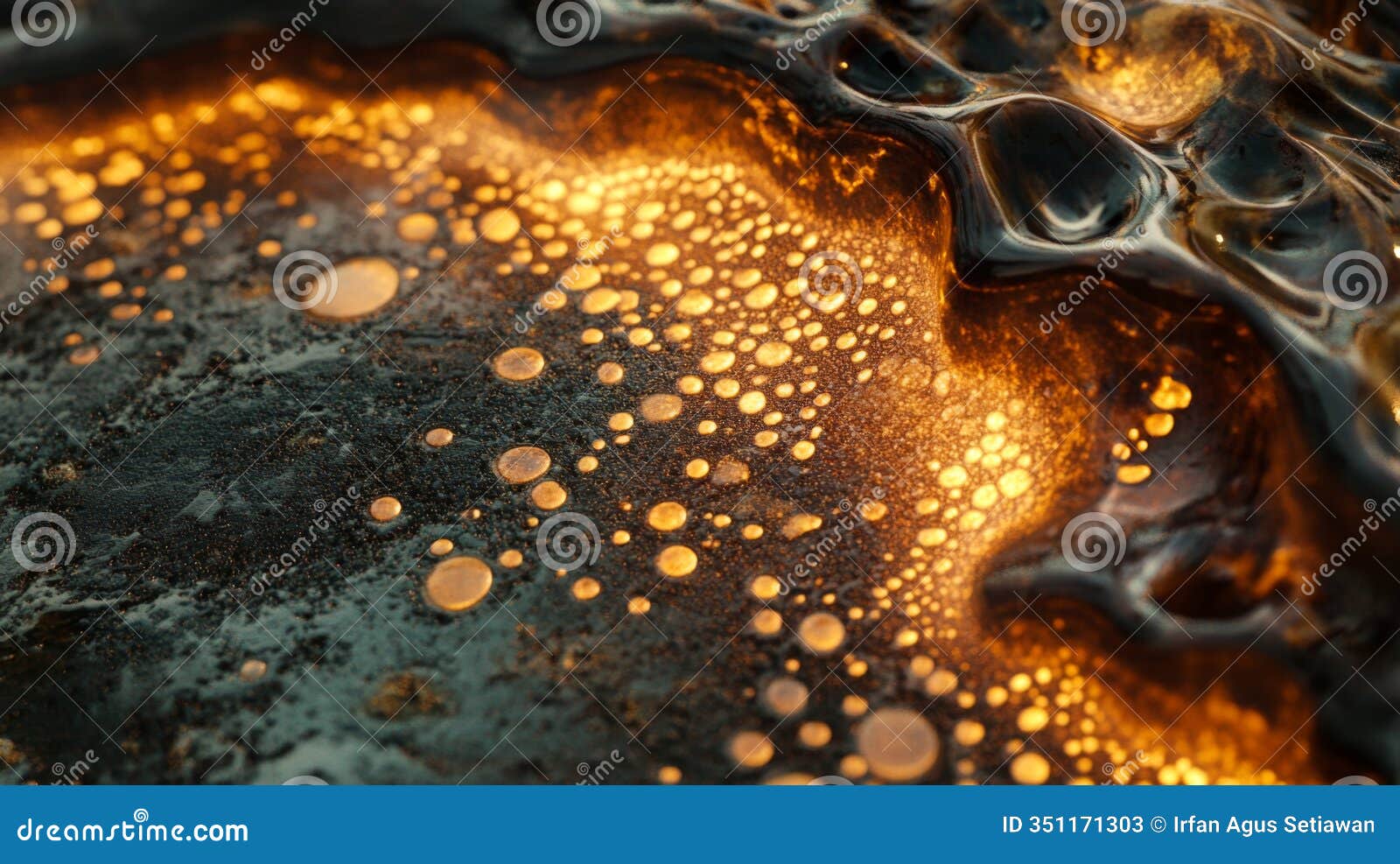 Gold Oil Bubbles Isolated On Transparent Background. Cosmetic Vitamin ...