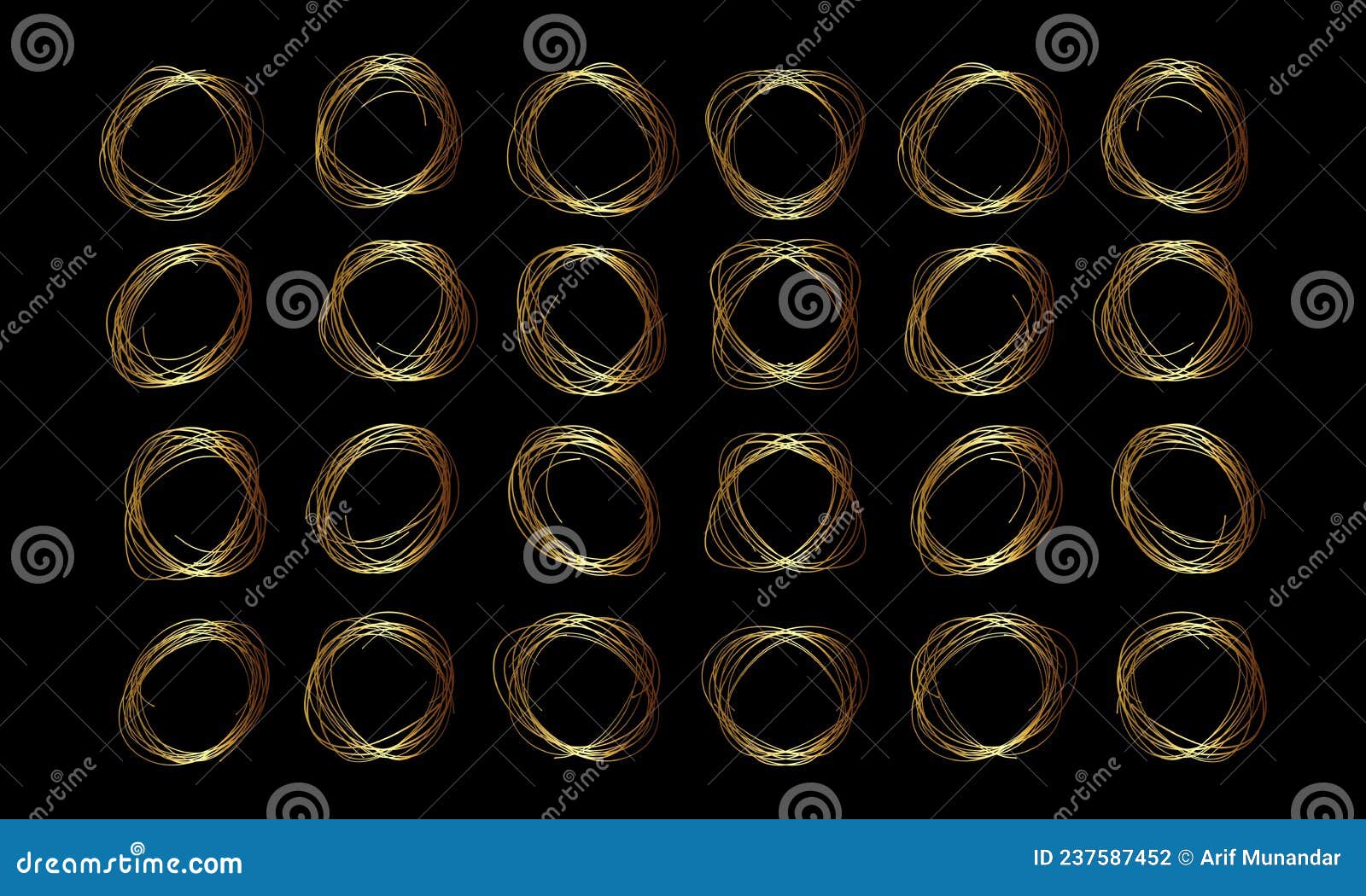 Gold Line Drawing Brush Vector 2 Stock Vector - Illustration of gold ...